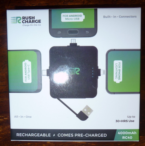 RUSH CHARGE Portable Charger 4000mAh RC40 for Android USB Type-C | eBay