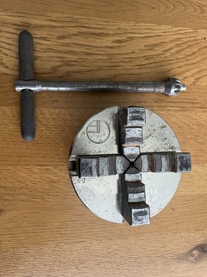 Heavy duty 4 Jaw Lathe Chuck Wood Turning And Metal Work with chuck key ...