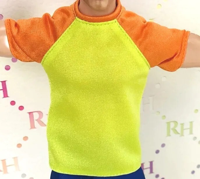 Barbie Signature Looks #18 BUFF Broad KEN Clothes YELLOW & ORANGE Tee ...