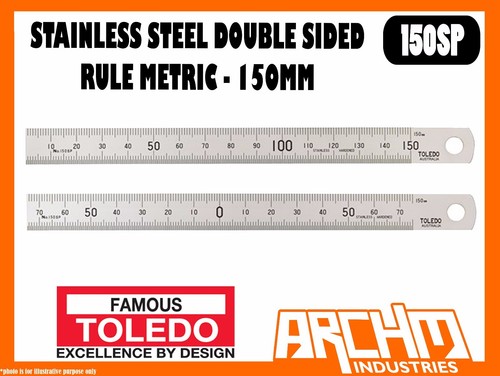 TOLEDO 150SP - STAINLESS STEEL DOUBLE SIDED RULE METRIC - 150MM ...