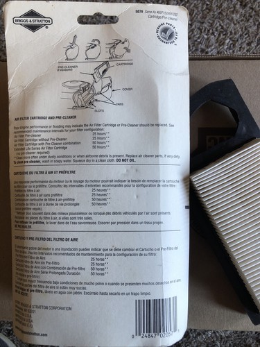 Briggs & Stratton Air Filter Lot 2 797007/697292 part 5079 | eBay