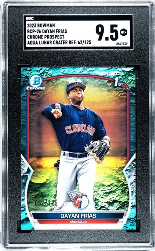 2023 Bowman Chrome Dayan Frias Aqua Lunar Crater /125 1st BCP-26 SGC 9. ...