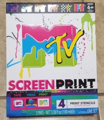 MTV Screen Printing DIY Kit (4 Print MTV Logo Stencils Included) | eBay