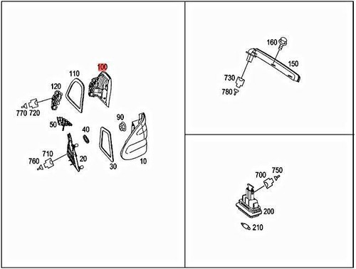 Genuine MERCEDES S211 Inner Tail Light Rear Lamp Left 2118201364 | eBay