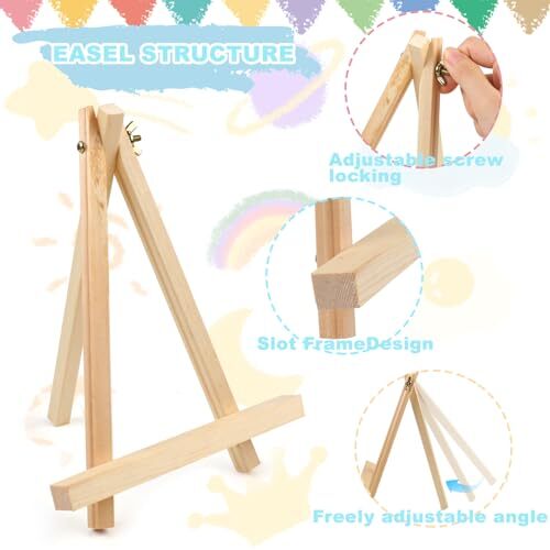 4PCS 9 Inch Wood Easels Tripod Painting Party Easel Kids Student ...