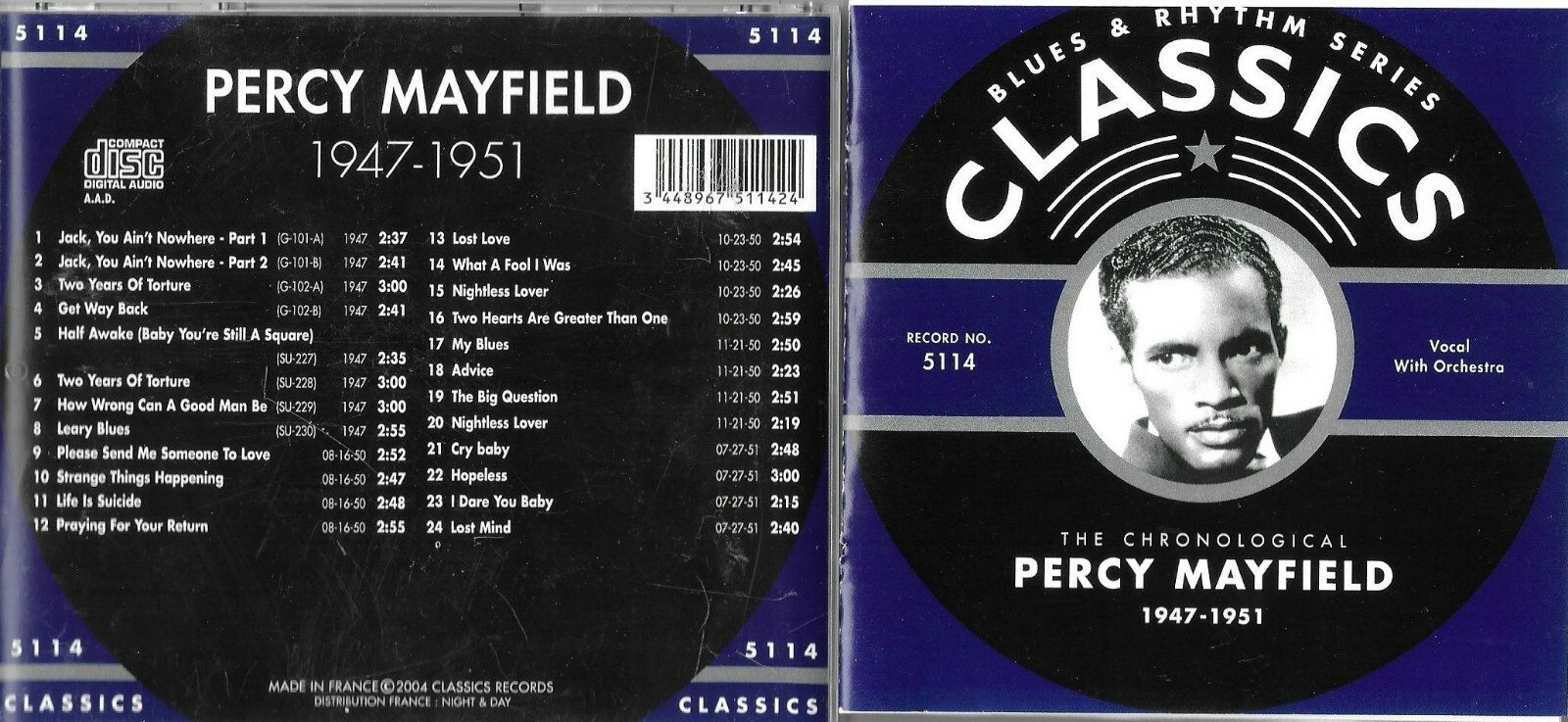PERCY MAYFIELD 1947-51 CLASSICS CD LONG OUT OF PRINT NEW SEALED | eBay