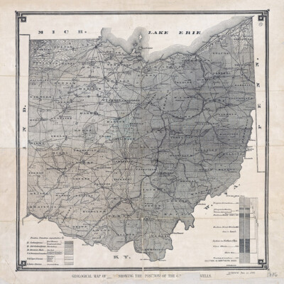 1886 Map of Ohio Oil & Gas Well Fields | eBay