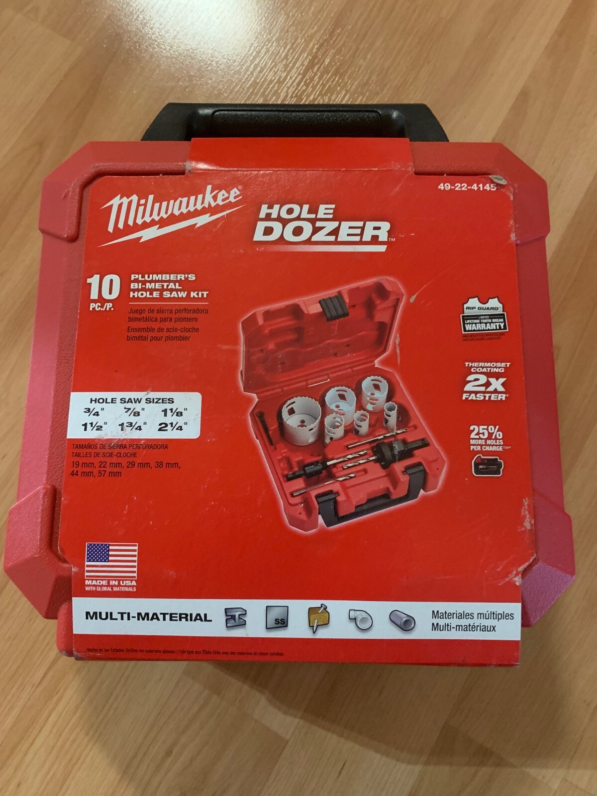 MILWAUKEE DOZER Plumbers Hole Saw 10 pc Set Bi Metal Kit USA 49-22-4145 ...