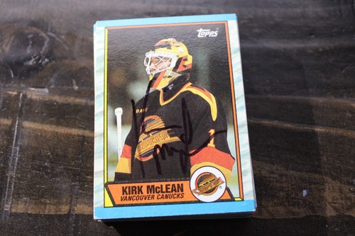 KIRK MCLEAN VANCOUVER CANUCKS 1989-90 TOPPS AUTOGRAPHED CARD | eBay