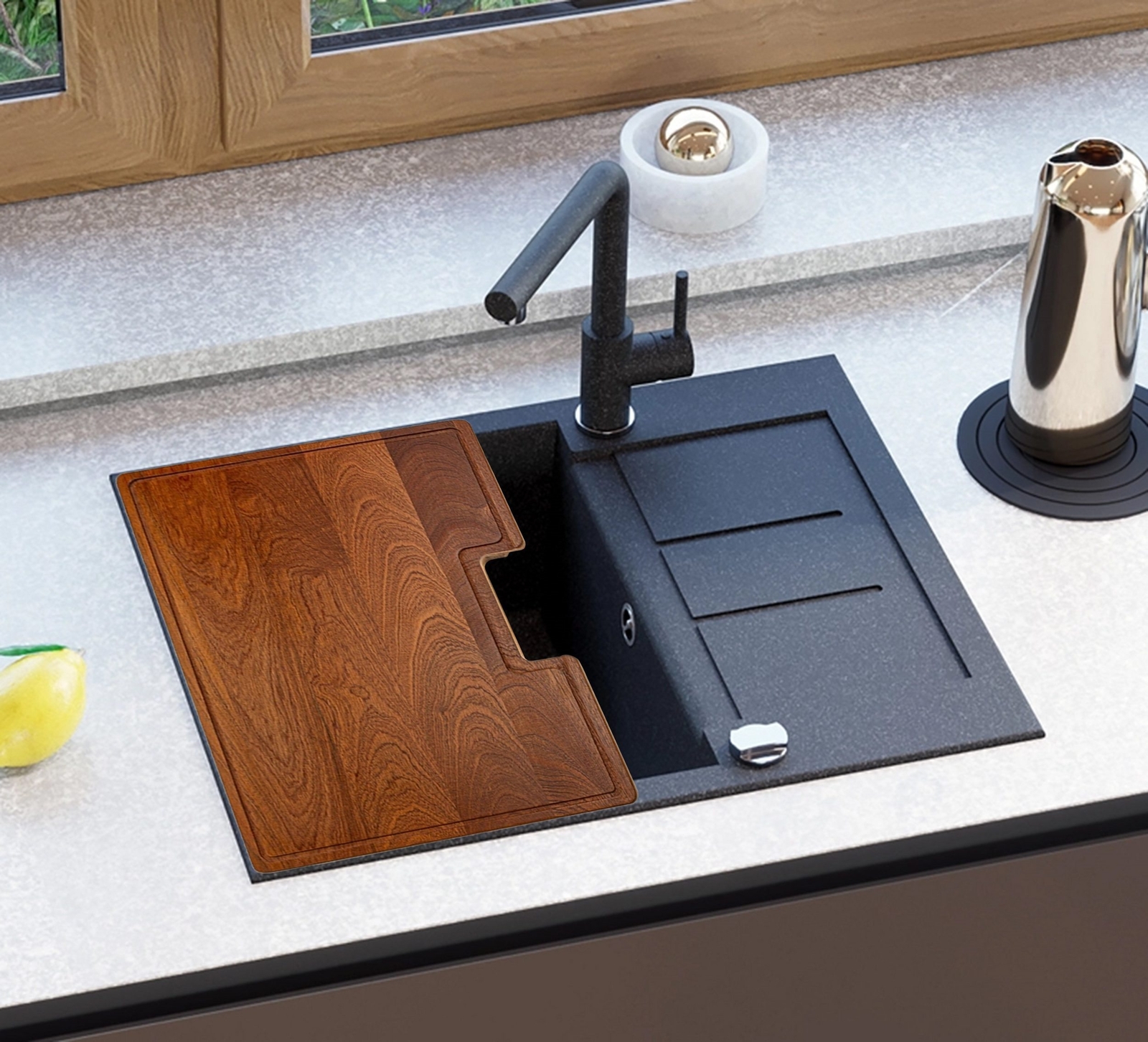 Einbau Granitspüle Gurari SQT 102 -601 AWP+ SQT-472.320 SCHNEIDEBRETT ...