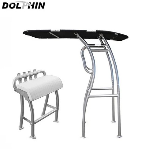 Dolphin Pro2 Boat T Top Anodized Black Canopy + Pro 29" Leaning Post 5 ...