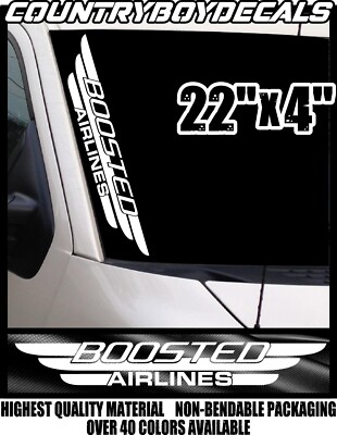 BOOSTED AIRLINES Vinyl Decal 22" JDM Car Diesel Truck EcoBeast Eco ...
