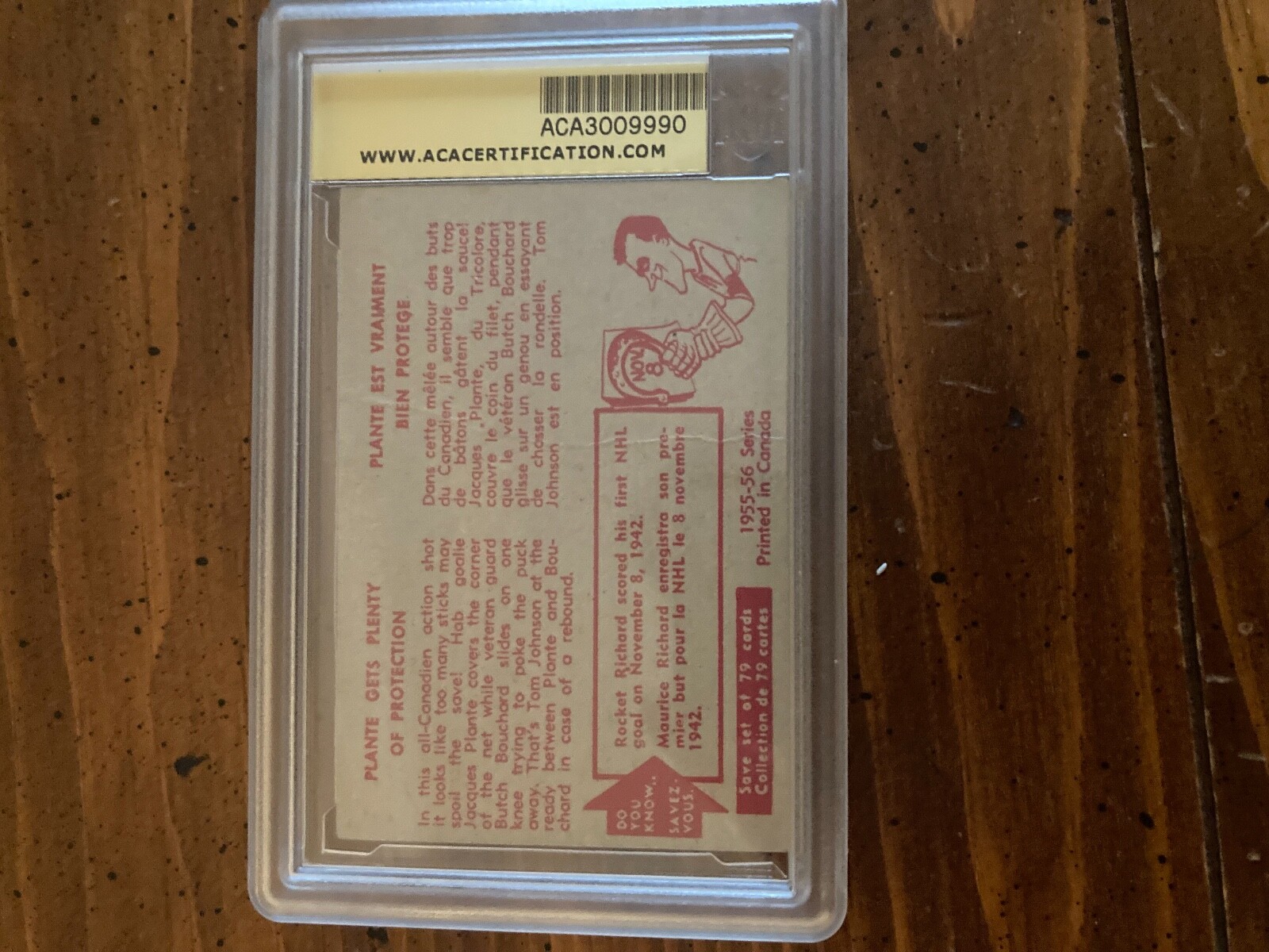 1955/56 PARKHURST HOCKEY CARD #71 JACQUES PLANTE ROOKIE 2,5 ACA Good+ ...