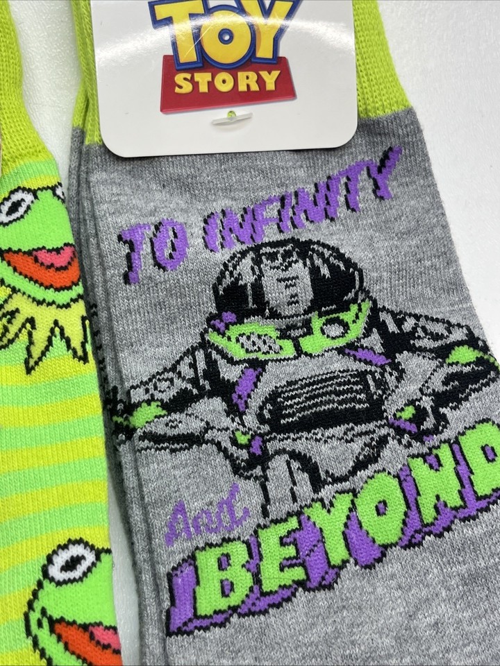 New Muppets Kermit Socks, Buzz Lightyear, Disney Characters 2 Pairs 🔥 ...