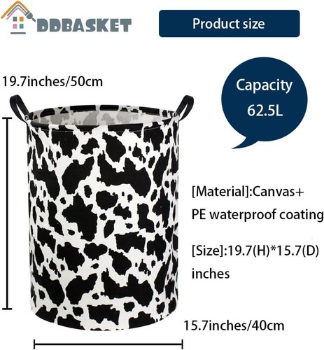 Cow Print Laundry Basket Baby Nursery Clothes Hamper Collapsible Toy | eBay