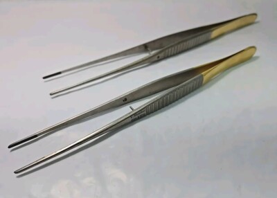 Lot of 2 - V. Mueller CH5177 CH 5176 Potts Smith Tissue Forceps, 7" & 8 ...