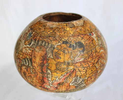 Vintage Hand-Painted KAMASAN Balinese Gourd WAYANG KULIT (Shadow Puppet ...