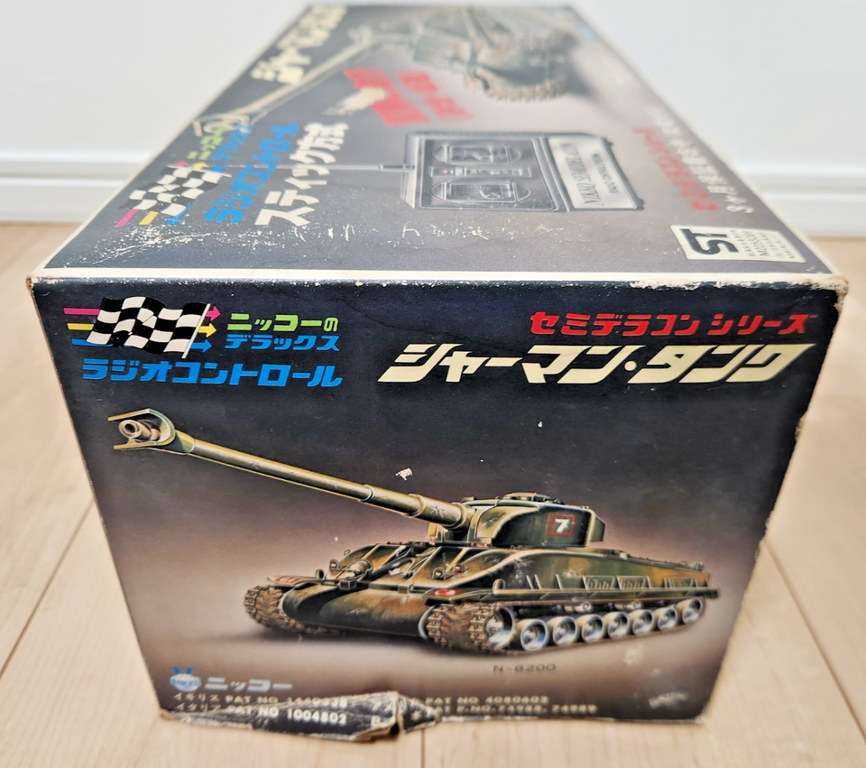 Vintage Nikko R/C M4 Sherman Tank USA Military 1/24 MIB Taiyo Tyco ...