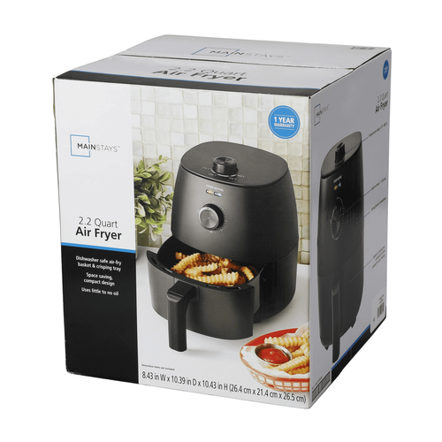 Mainstays 2.2 QT Air Fryer,Black - Automatic Shutoff,Nonstick Automatic ...
