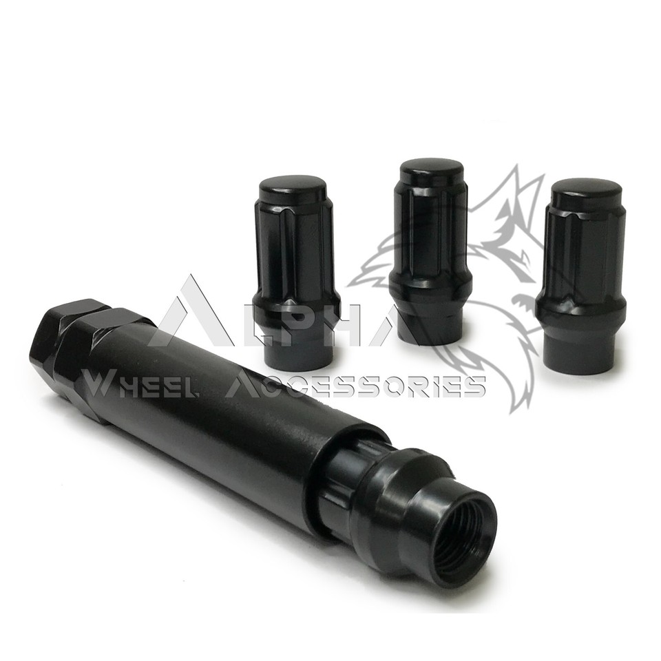 20 Black 14x1.5 Extended Thread Lug Nuts For 2020-Newer Chevy Corvette ...