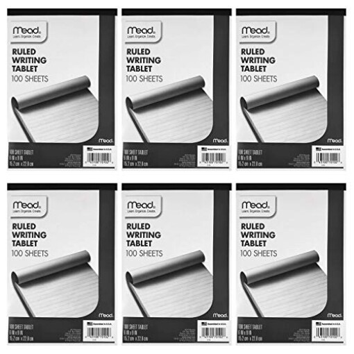 Mead Ruled Writing Tablet, 100-Sheets, 6" x 9" (Pack of 6) | eBay