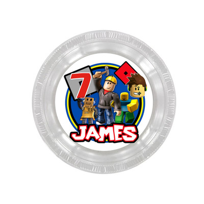 Roblox Personalized 7" Clear Disposable Plastic Plates Birthday Party ...