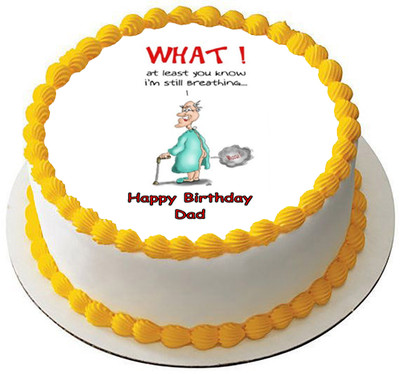 Happy Birthday Old Man 7.5 PREMIUM Edible RICE Cake Topper CAN ...