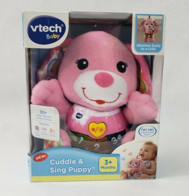 VTECH BABY CUDDLE & SING PINK PUPPY 30+ SONGS MELODIES SOUNDS PHRASES 3 ...
