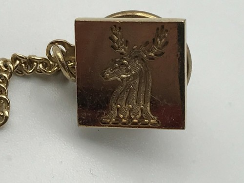 Small Deer Buck Elk? Head Lapel Pin Tie Tac With Chain A2 | eBay