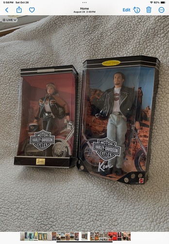 Harley Davidson Mattel Barbie & Ken Leather Motorcycle Biker Couple ...