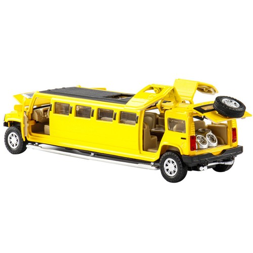 1:32 Alloy+ABS+Rubber Pull Back Model Toy Car For Limousine Hummer Kids ...