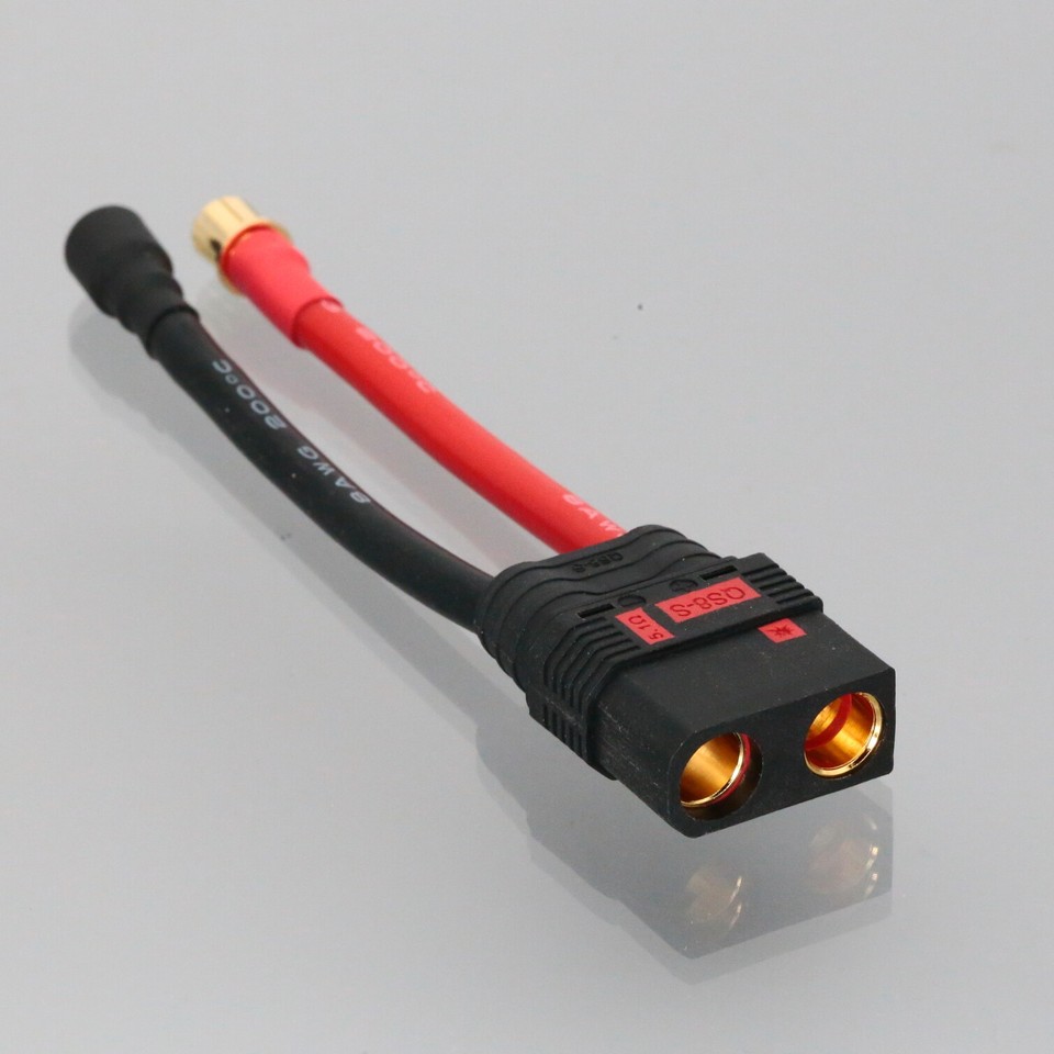 Anti-Spark QS8 Female to ESC Bullet HXT 8mm Male+/Female- 8AWG 10cm ...