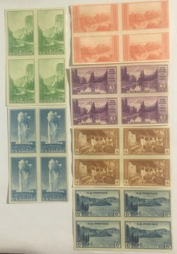 US Stamps National Parks issue, Scott 756-761, Imperf , Blocks of 4 ...