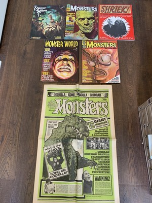 6 Horror Monster Magazines FN- Lot FAMOUS MONSTERS Shriek & Monster ...