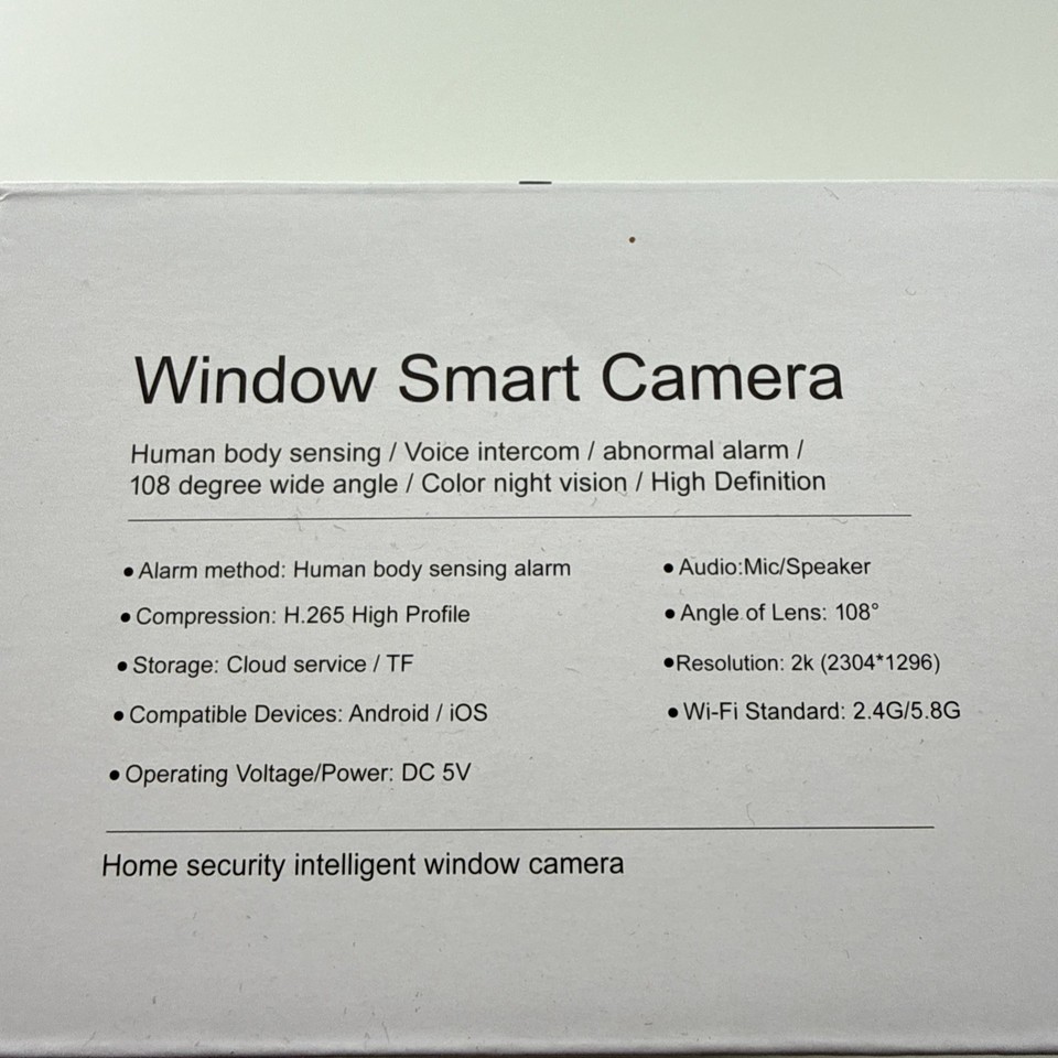 2.4G WIFI Window Camera 2K Indoor Cameras for Home Security Easy ...