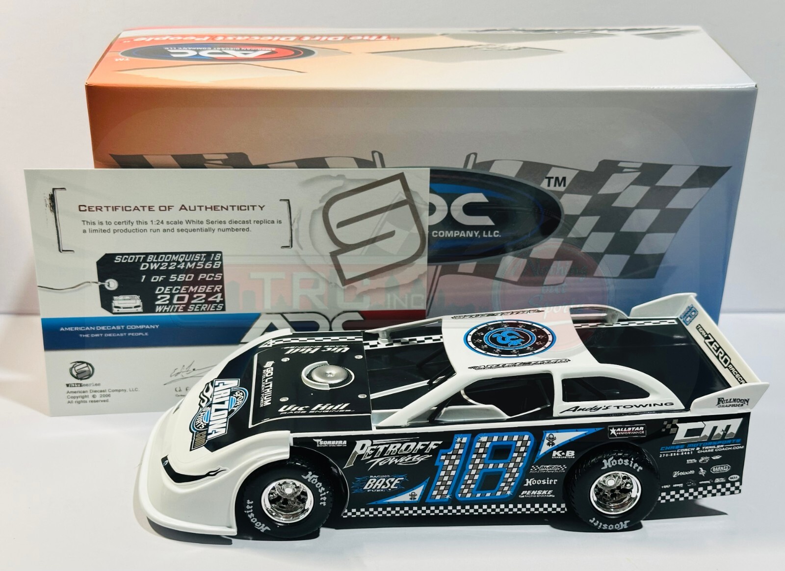 1 24 ADC 2024 Dirt Late Model *SCOTT BLOOMQUIST* #0 Tribute Car ...