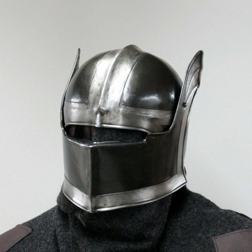 Medieval Dark knight Sallet helmet Easy to wear battle ready Armor ...