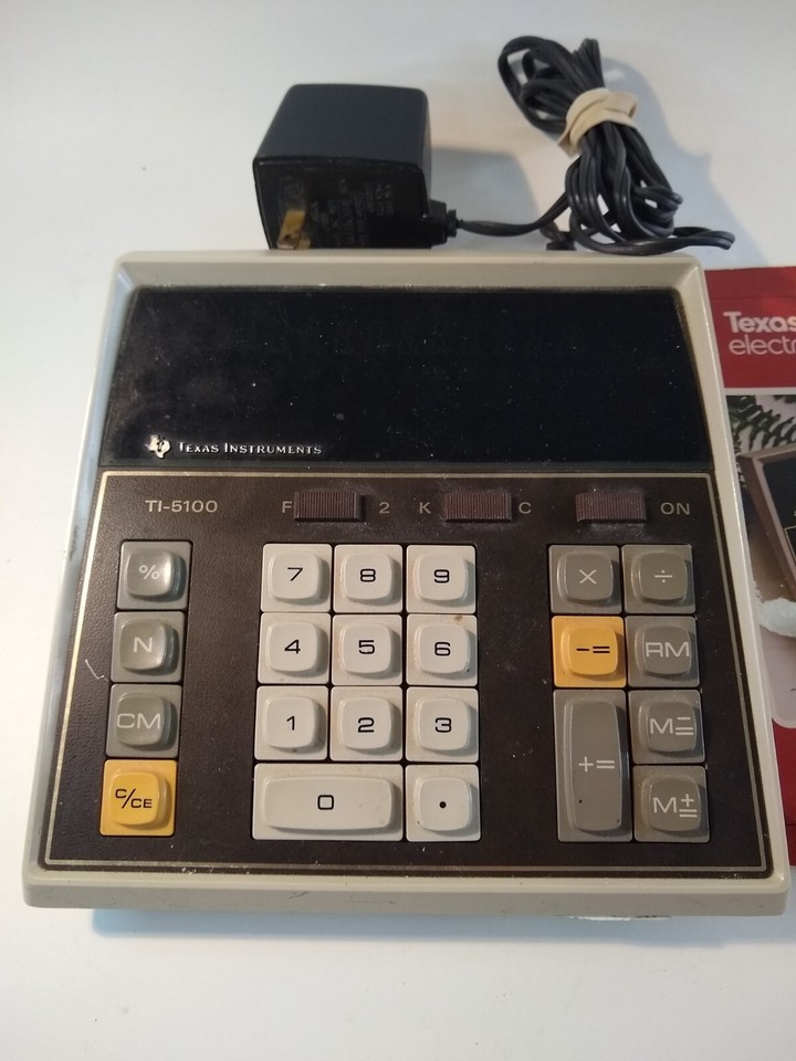 1976 Texas Instruments Electronic Calculator TI-5100, AC Adapter ...