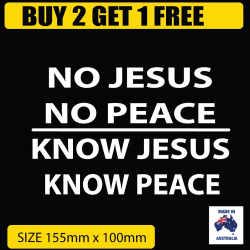 KNOW JESUS KNOW PEACE FUNNY BUMPER STICKER - Christian | eBay