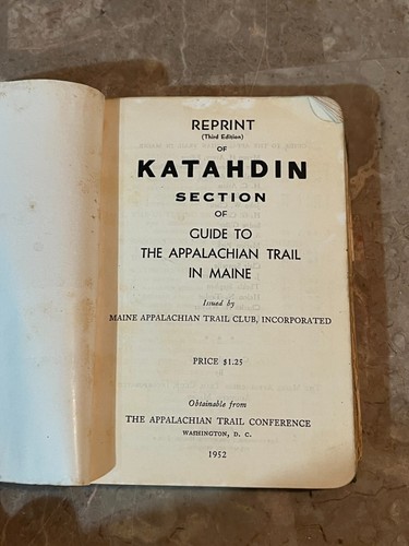 Katahdin Section of Guide to the Appalachian Trail in Maine 1952 Rare w/ Maps | eBay