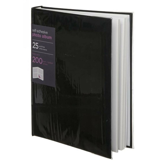 WHSmith Large Black Photo Album 25 White Self Adhesive Leaves for sale ...