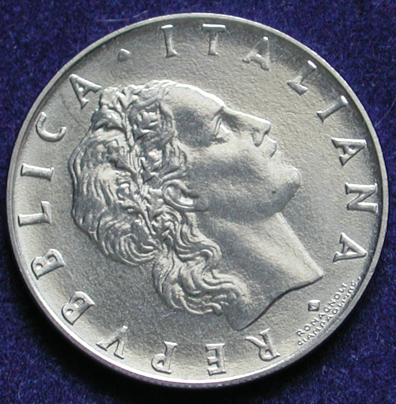 MONETA COIN REPUBBLICA ITALIANA LIRE 50 CINQUANTA 1967 "VULCANO ...