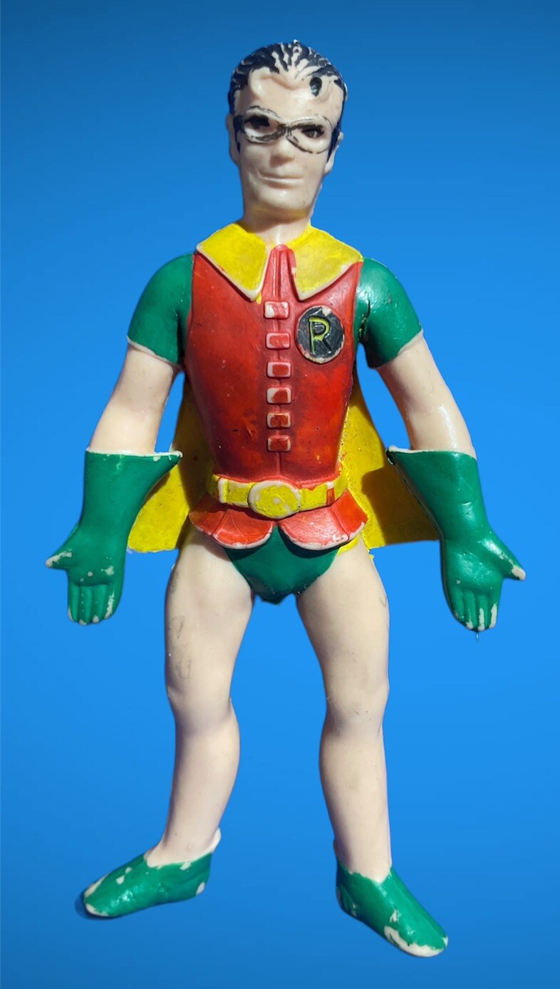 Vintage 1973 Mego Robin Original WGSH Bend n Flex Bendy Rubber Action ...
