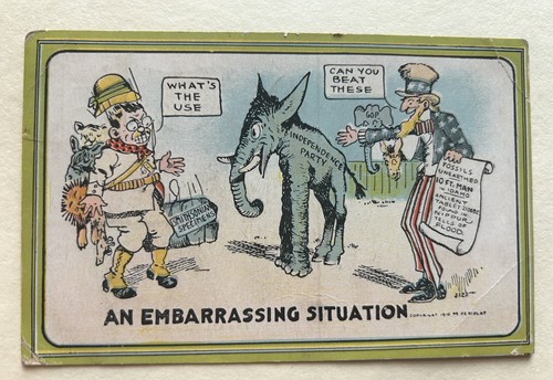 Teddy Roosevelt T.R. An Embarrassing Situation Political Postcard 1910 ...