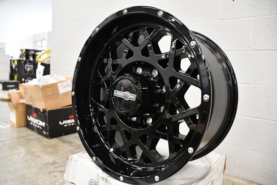 Set 4 18" Vision Off-Road 412 Rocker Gloss Black Wheels 18x9 6x5.5 Rims ...