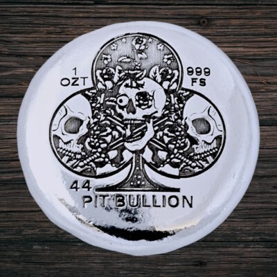 Skull Of Clubs - 1 Troy Ounce - .999 Fine Silver - 1 Oz FS - Hand ...