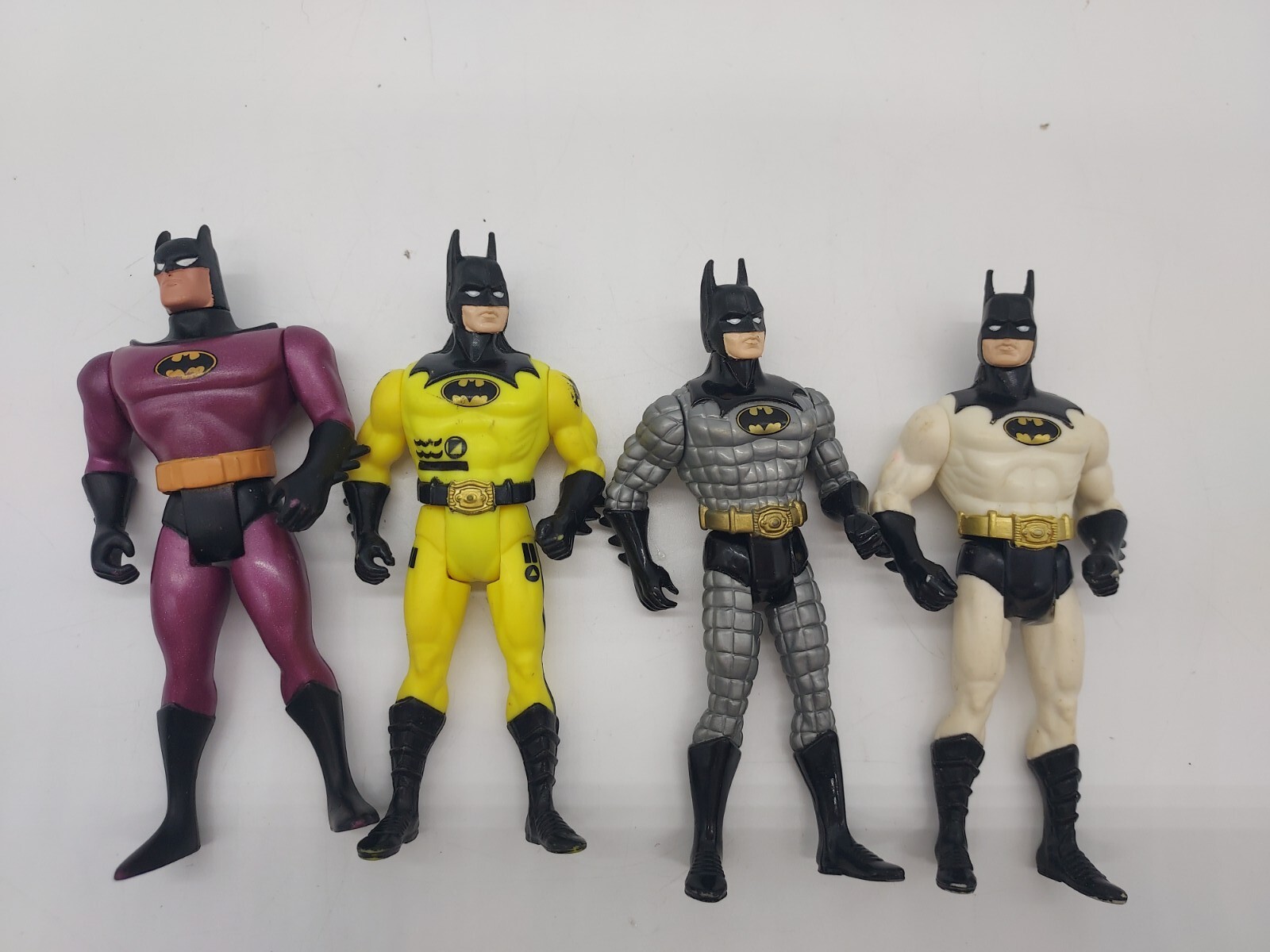 Batman Action Figure Lot Of 4 Kenner 1990's Yellow Purple White Gray DC ...