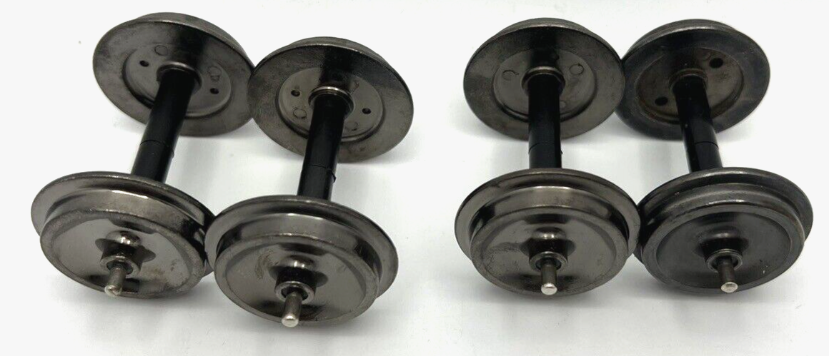 G SCALE LOT OF 4 METAL BLACK SOLID AXEL WHEELS UNIVERSAL FIT | eBay