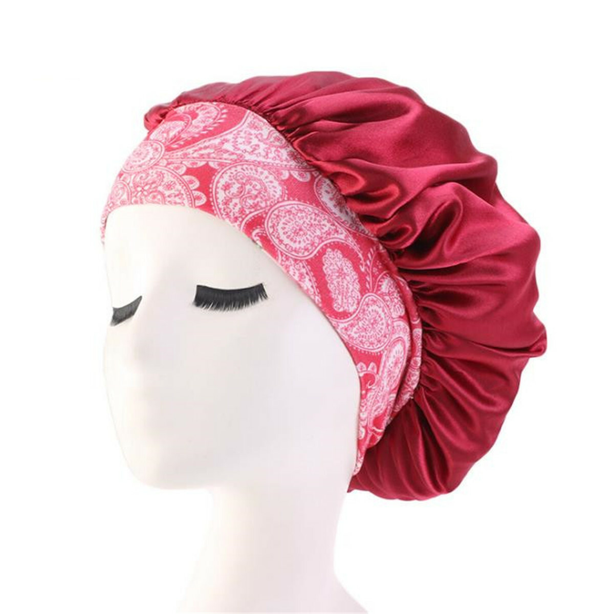 Women Hairdressing shower Hat Reusable Satin Sleep Hair Head Cover ...