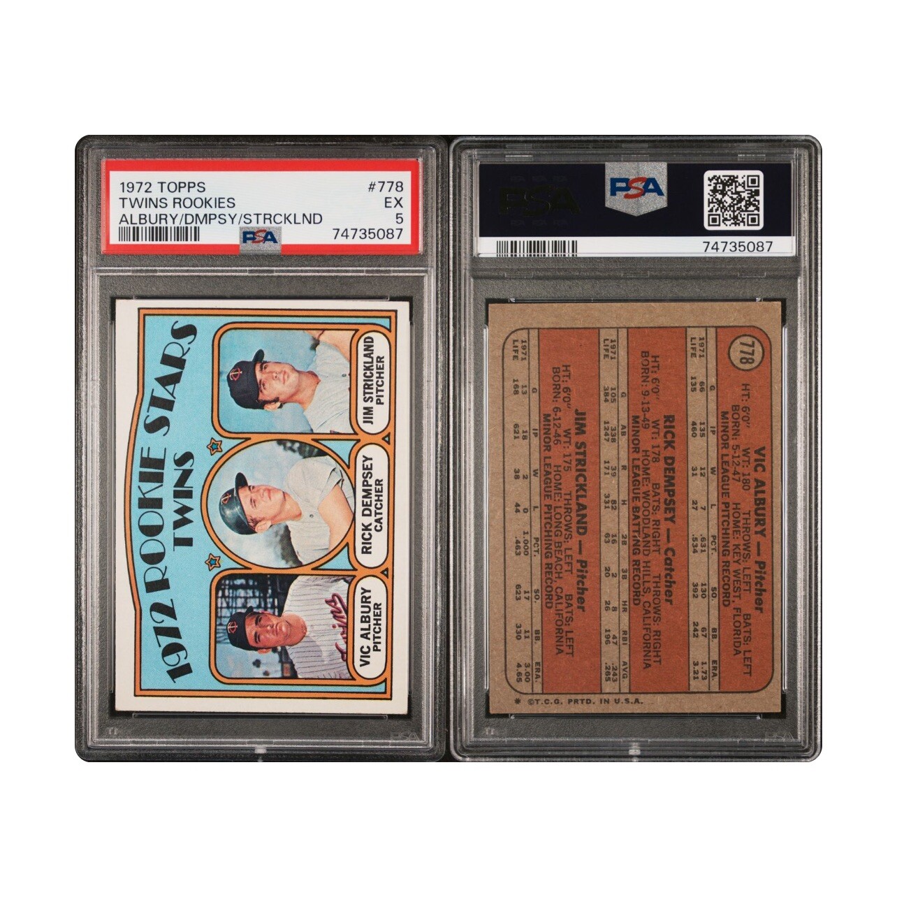 1972 Topps - High # Rookie Stars Twins #778 Jim Strickland, Rick ...